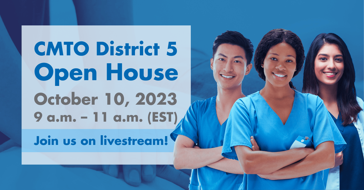 CMTO Invites RMTs to Attend Open House in District 5